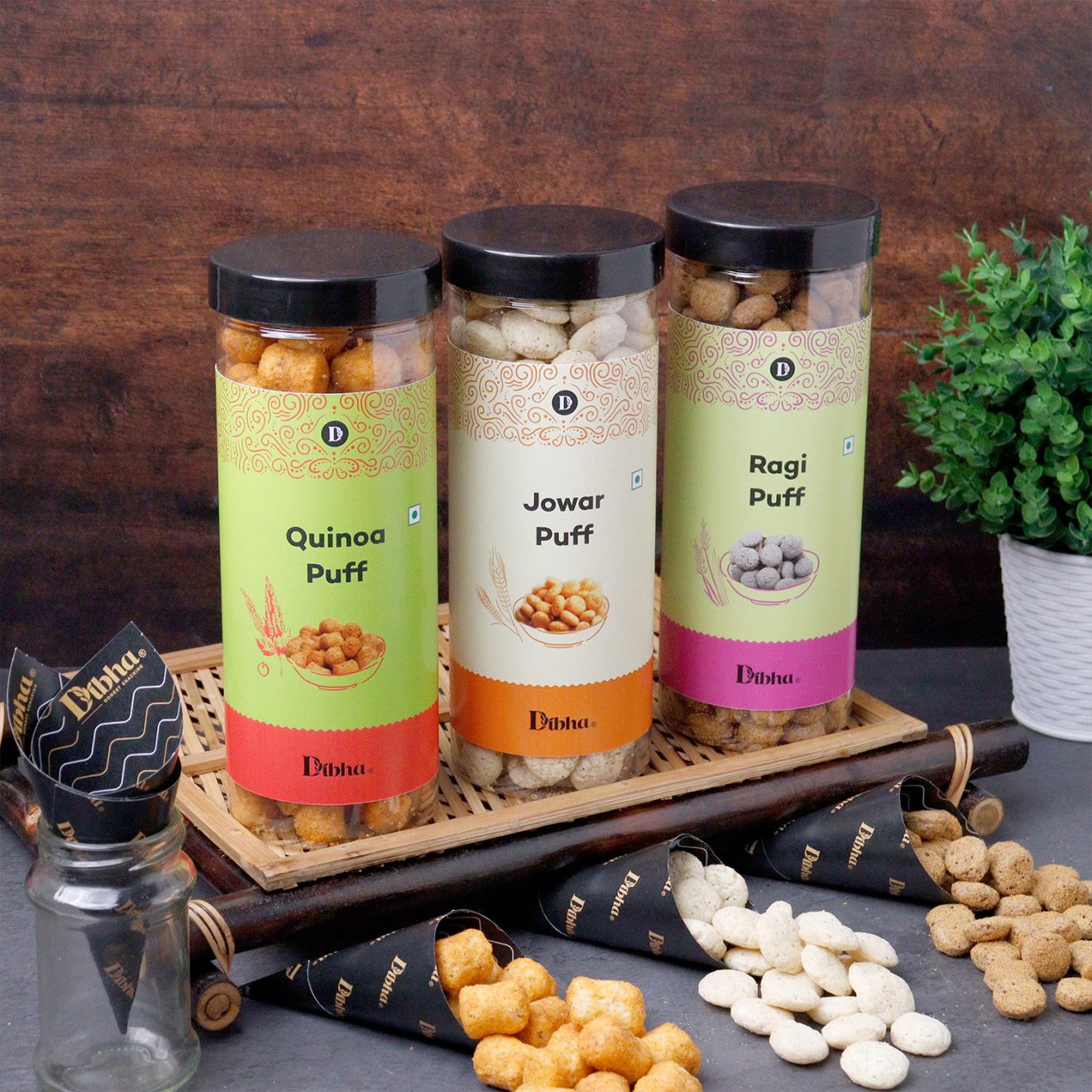 Puffs Pack Of 3 - Jowar, Quinoa, Ragi - Total 300g - DIBHA - Honest ...