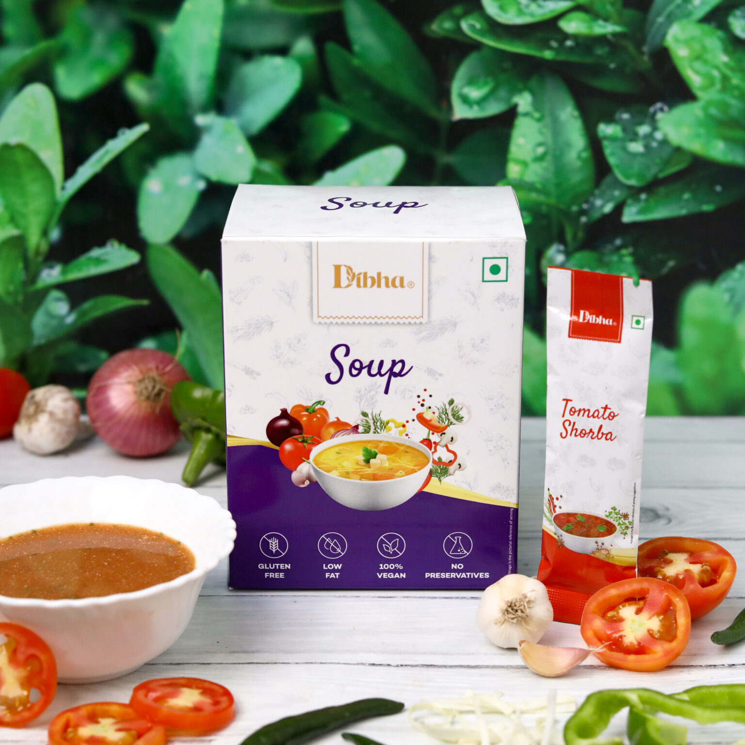 Instant Tomato Shorba Premix (Set Of 20) - 200gm - DIBHA - Honest Snacking