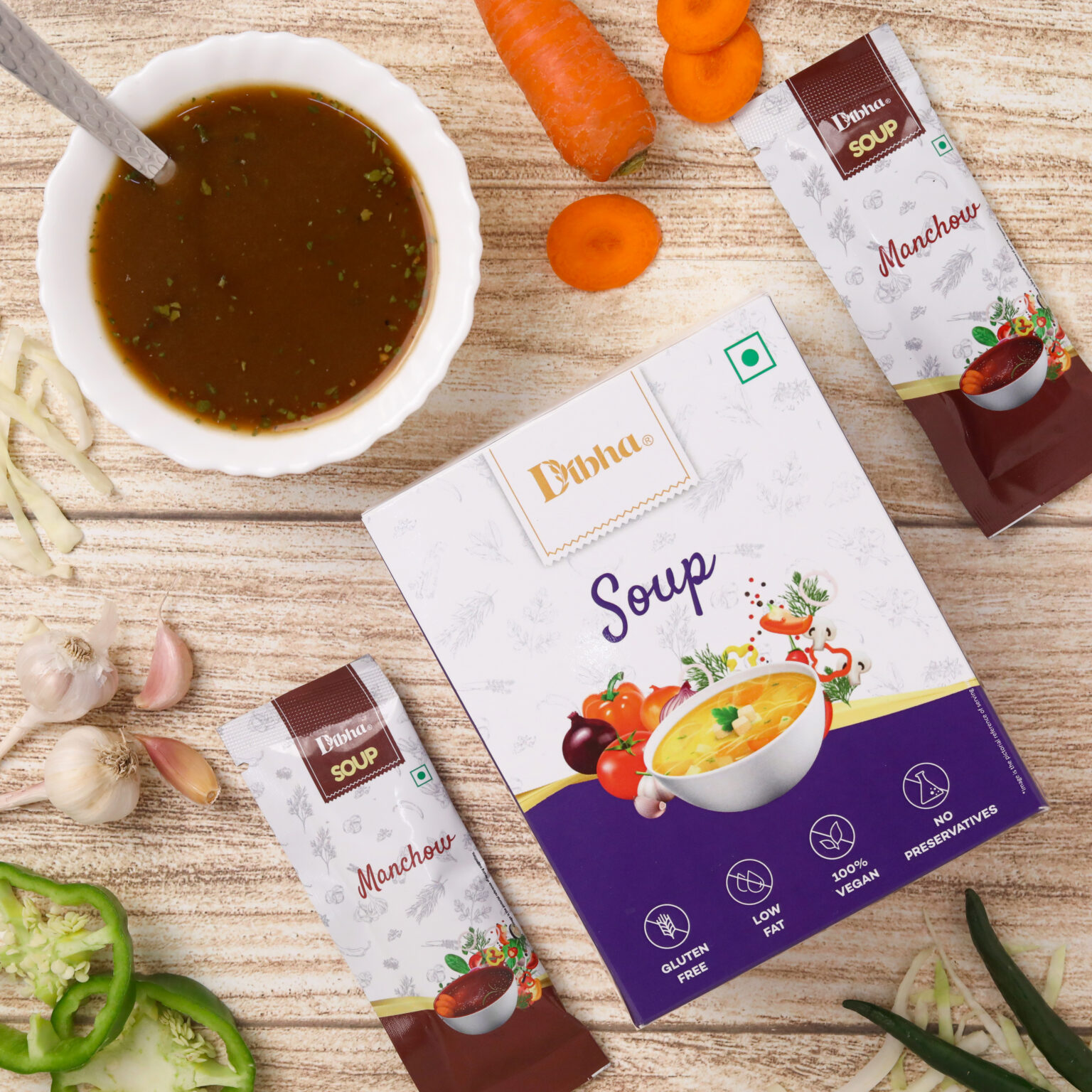 Instant Manchow Soup Premix (Set Of 20)- 200gm - DIBHA - Honest Snacking